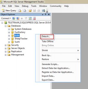 Tooltip of the Month: How to detach and attach a sql database – The ...