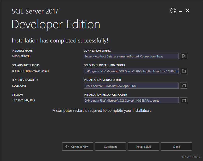 SQL2017install – The Buttonfactory